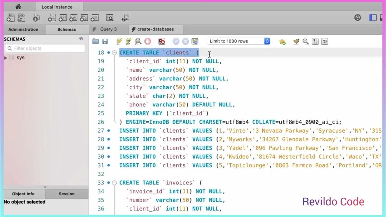 Creating the Database MySQL | MySQL full course | Full tutorial for beginners | #revildo_code ...
