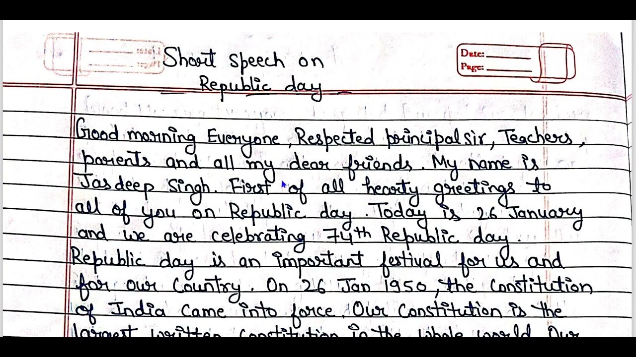 Short republic day speech 2023 - YouTube