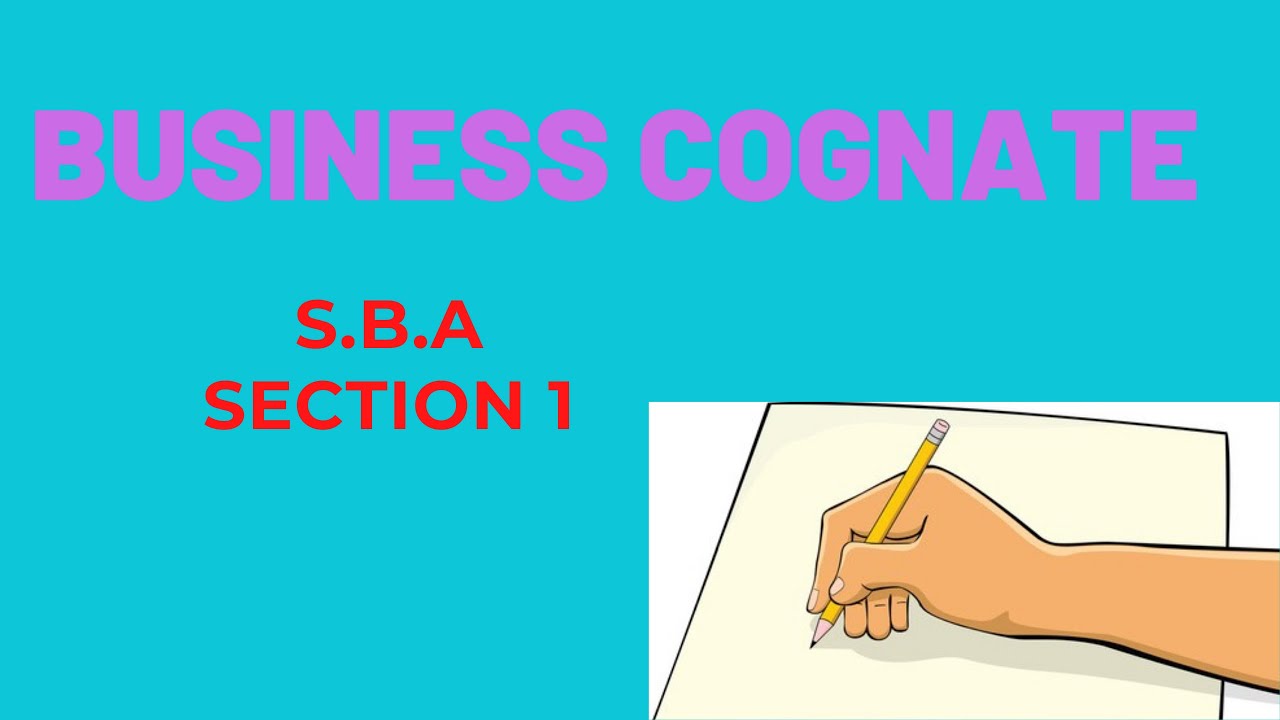 Business Cognate SBA//Section 1 - YouTube