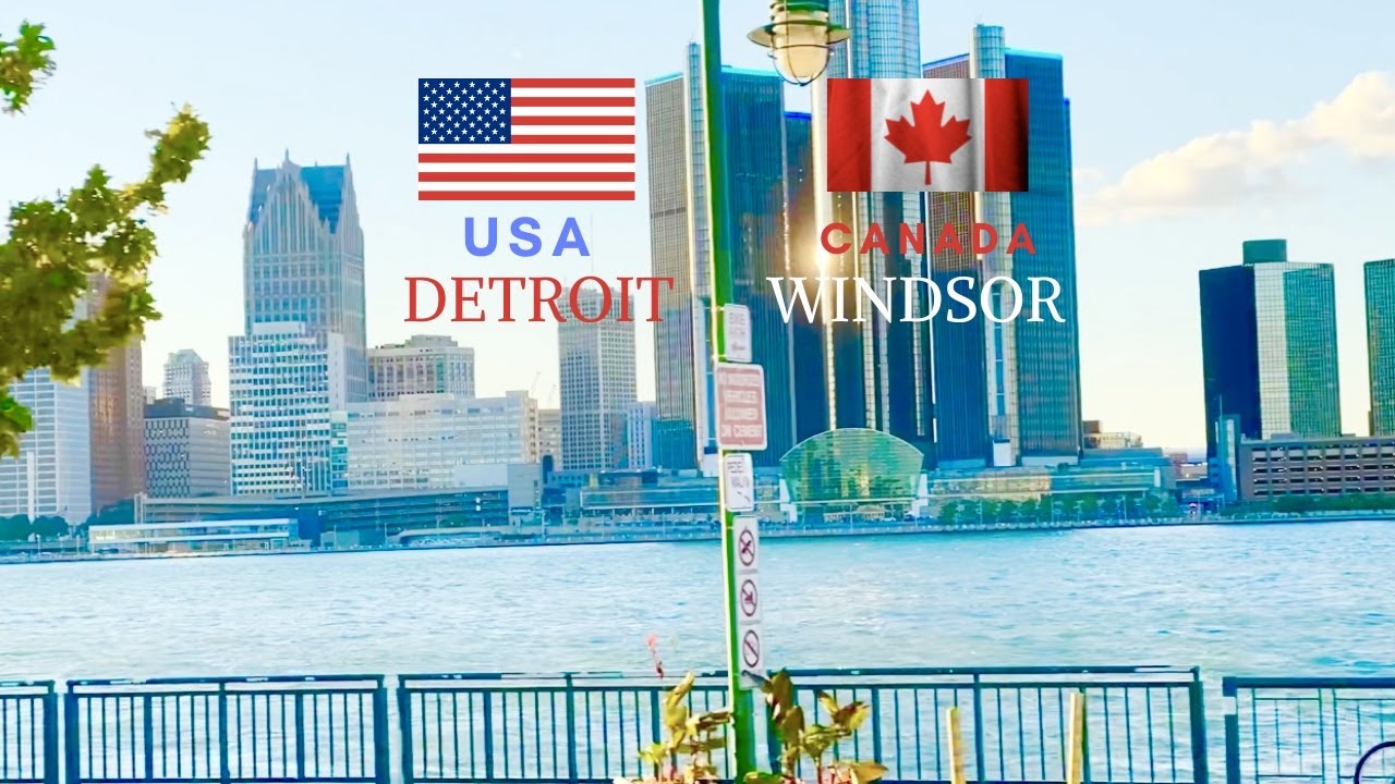 Detroit River Between Windsor and Detroit | Windsor-Detroit Waterfront ...