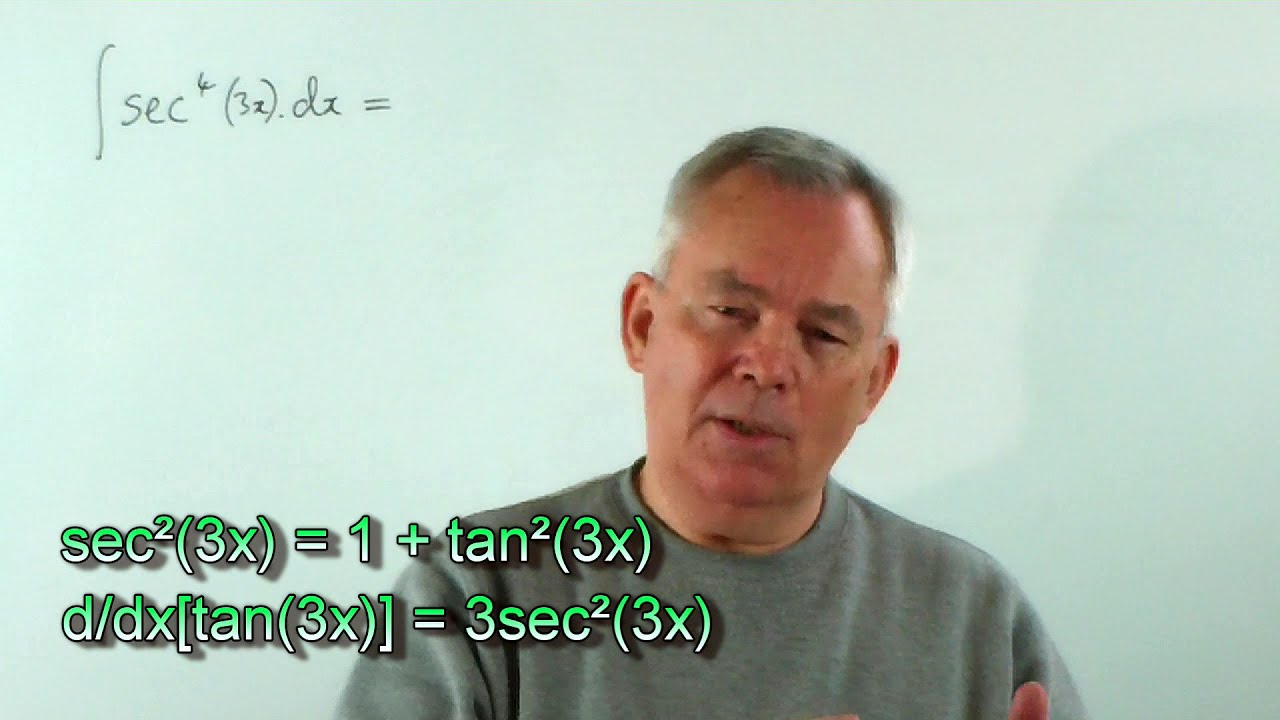 Jim Coroneos' 100 Integrals ~ 024 ~ ∫{sec(3x)}^4.dx - YouTube