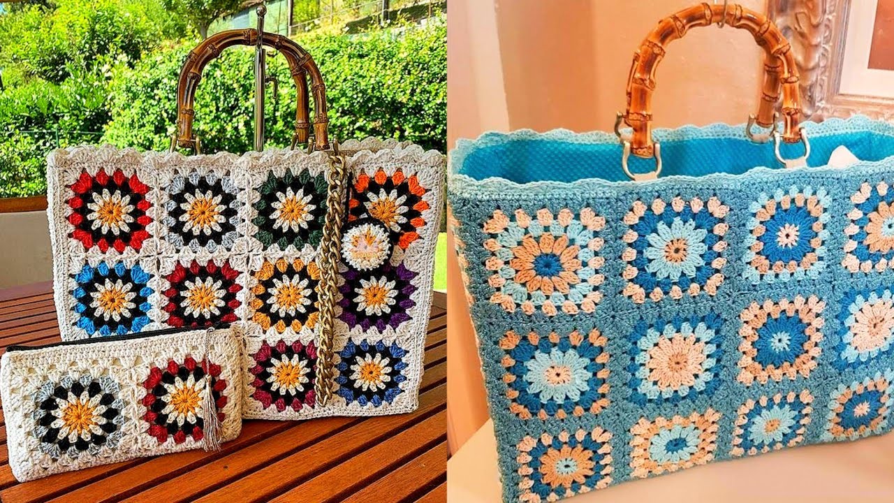 Wonderfull Designer Crochet Fancy Handbag design/Crochet College ...