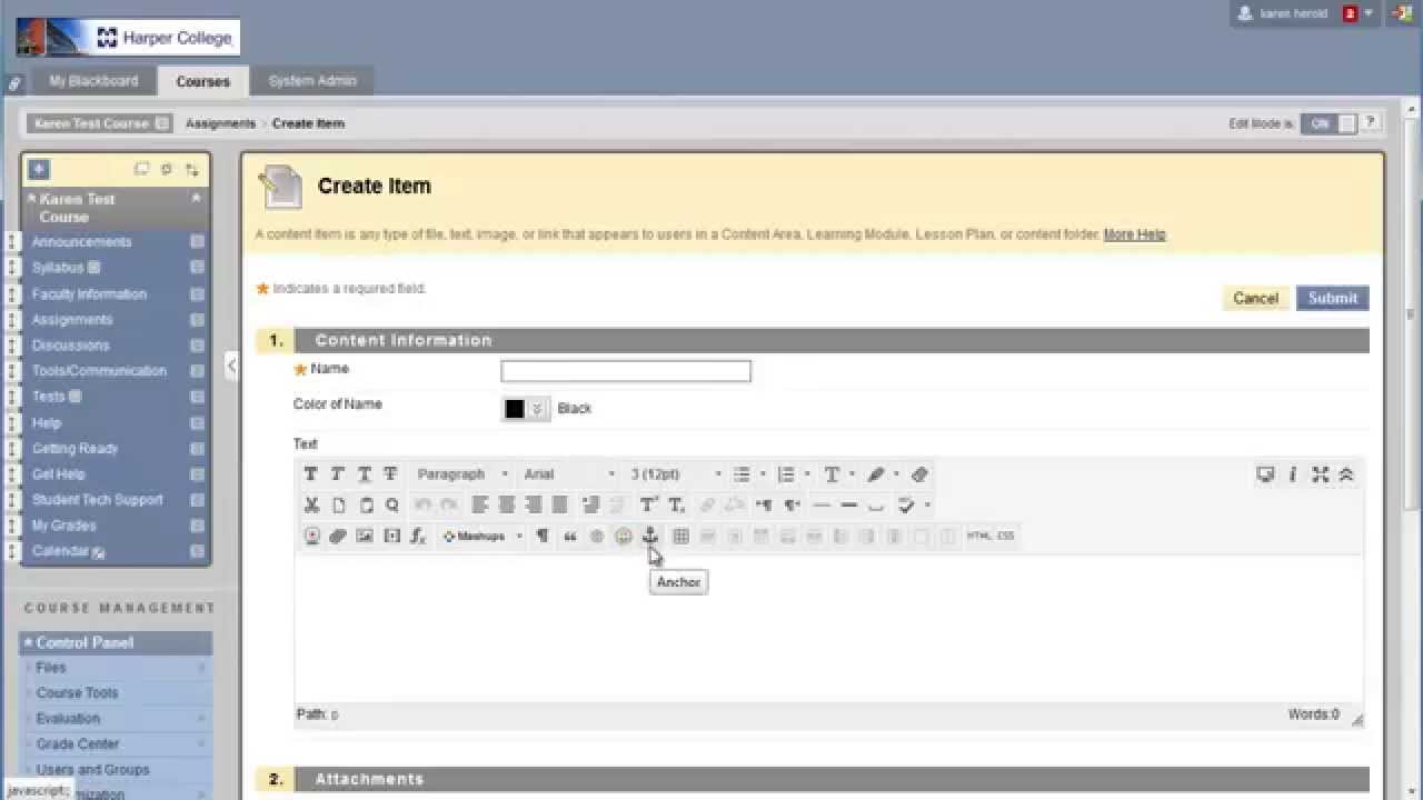 Blackboard New Features: Content Editor - YouTube