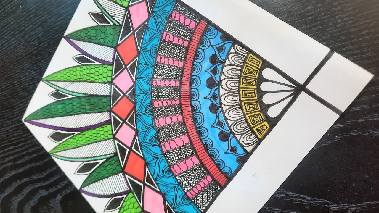 Drawing by Coloring Marker Pens | Easy Drawing Design for Beginners ...