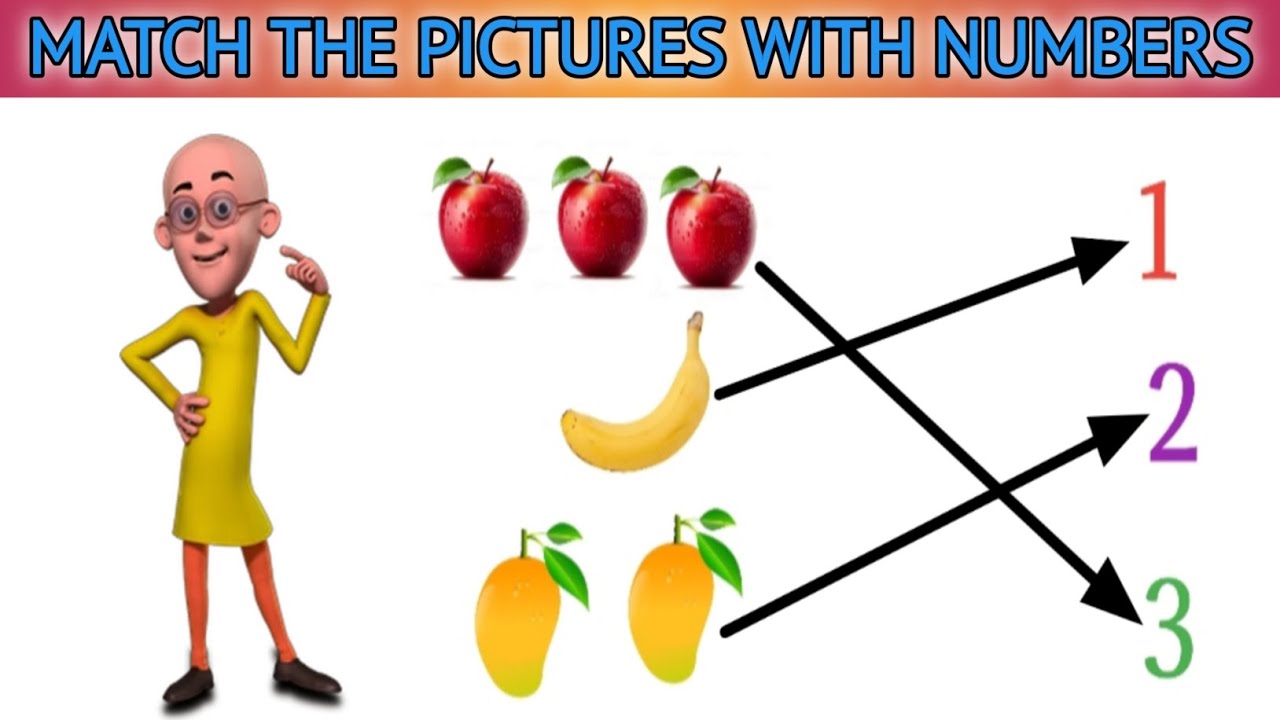 Match 123 Numbers with pictures | lkg ukh math worksheet for kids ...