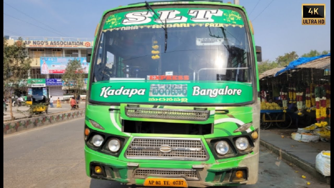 Kadapa To Bangalore SLT Travels Full Bus Journey | 4k - YouTube