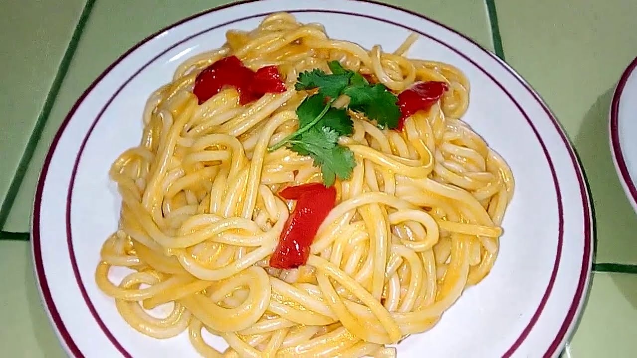 SPAGHETTI AMARILLO"🍝 de pimiento morrón!! sencillo y práctico👌🏻 - YouTube