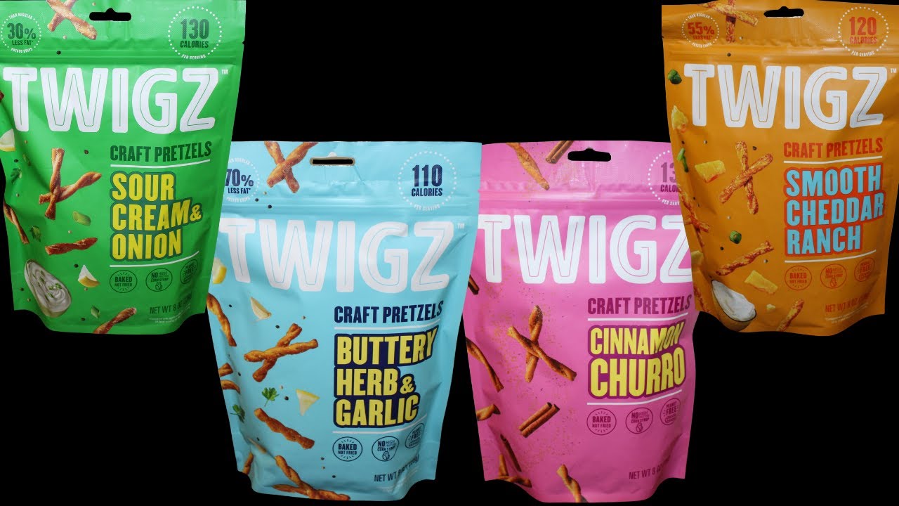 Twigz Craft Pretzels: Sour Cream & Onion, Buttery Herb & Garlic ...