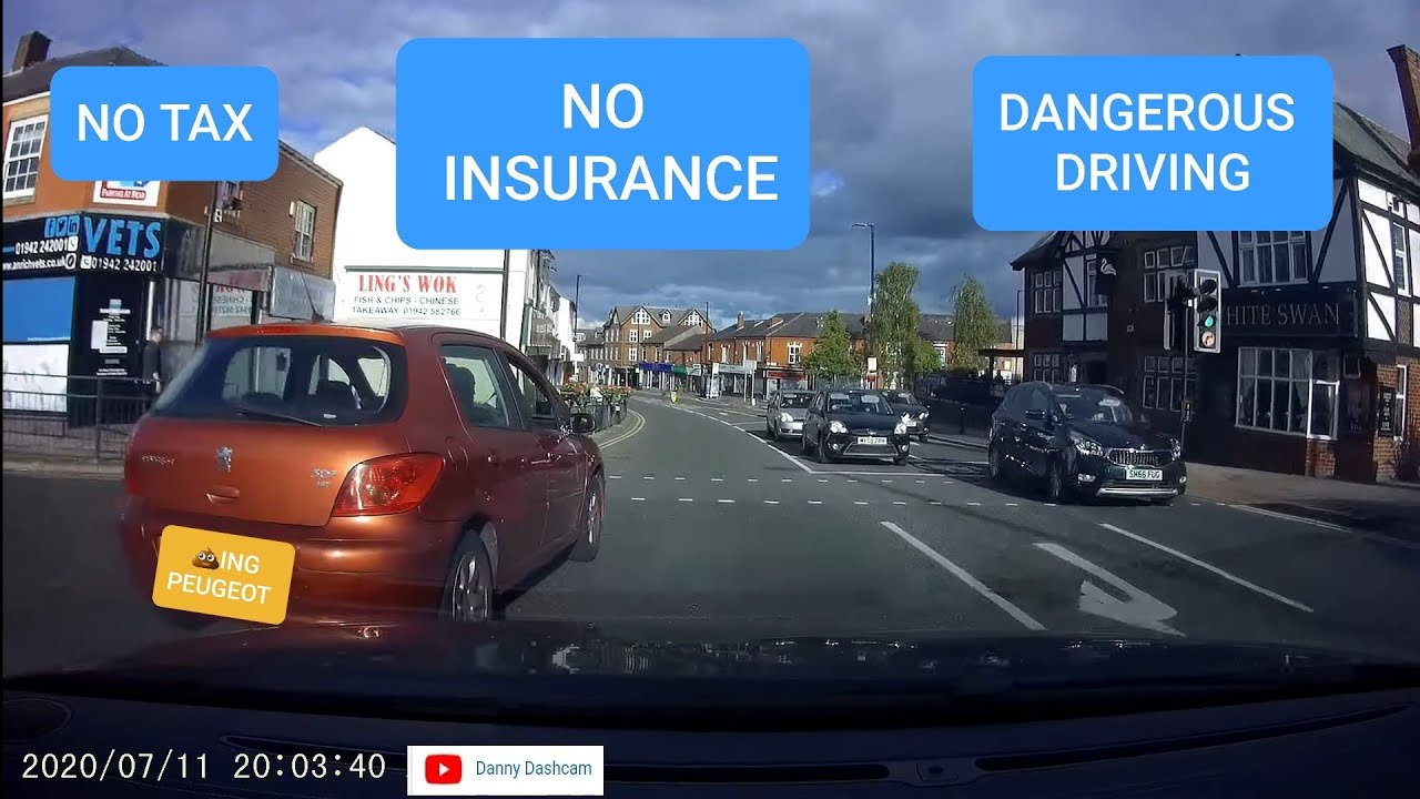 DANGEROUS DRIVING NO INSURANCE NO TAX ROT-BOX PEUGEOT 307 KARMA ...