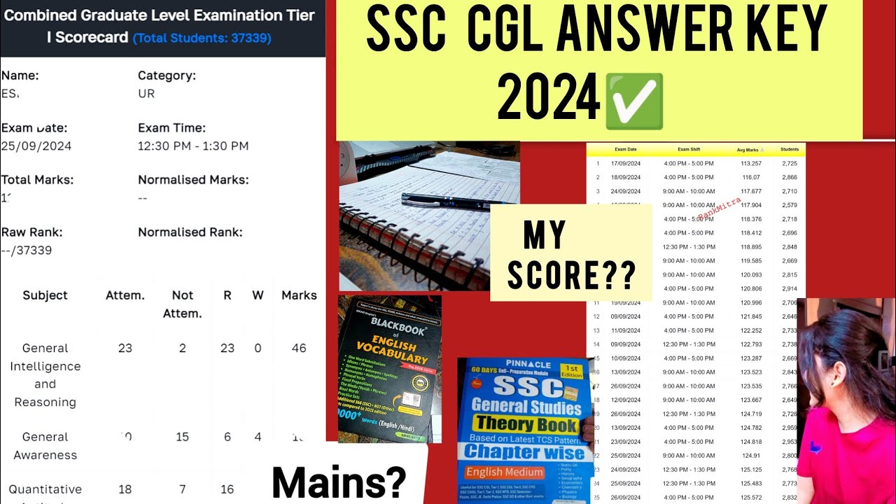SSC CGL PRELIMS ANSWER KEY 2024 || MY RESULT...MAINS?? - YouTube