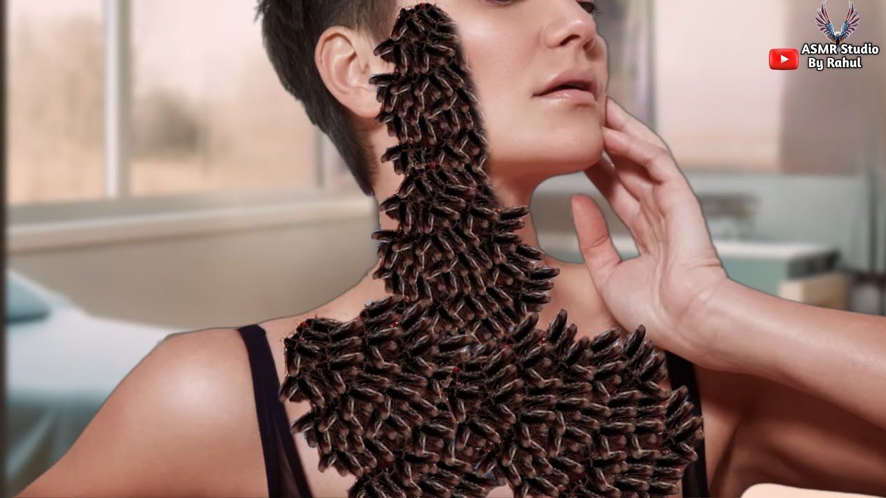 ASMR removal tick infected neck | ASMR treatment animation | ASMR 2d ...