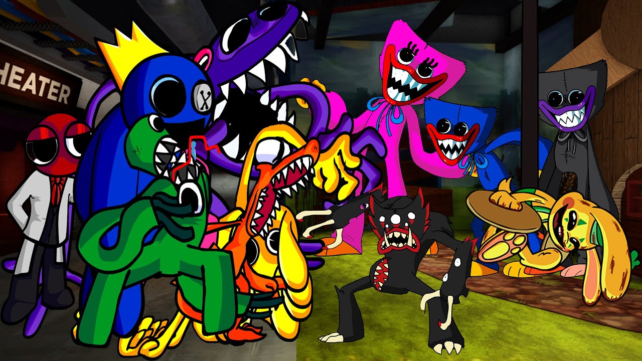 Rainbow Friends vs Poppy Playtime (Yellow, Pink, Blue, Green, Orange ...