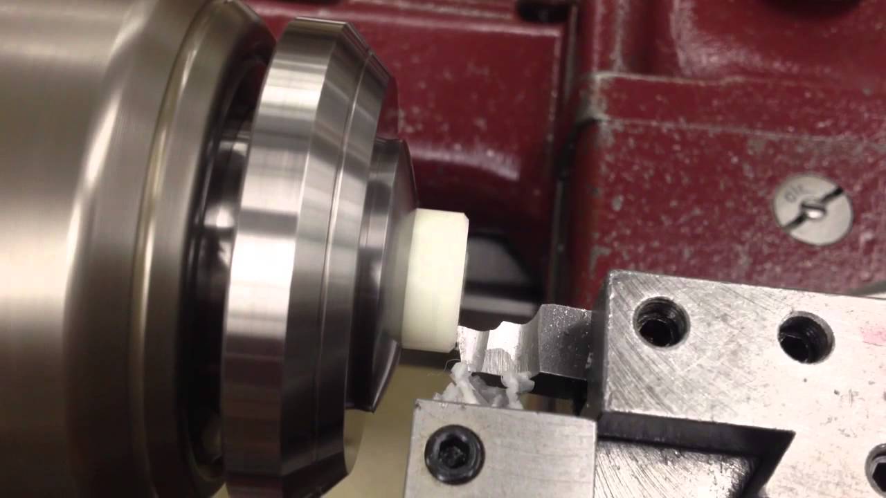 Facing and drilling acetal rod - YouTube