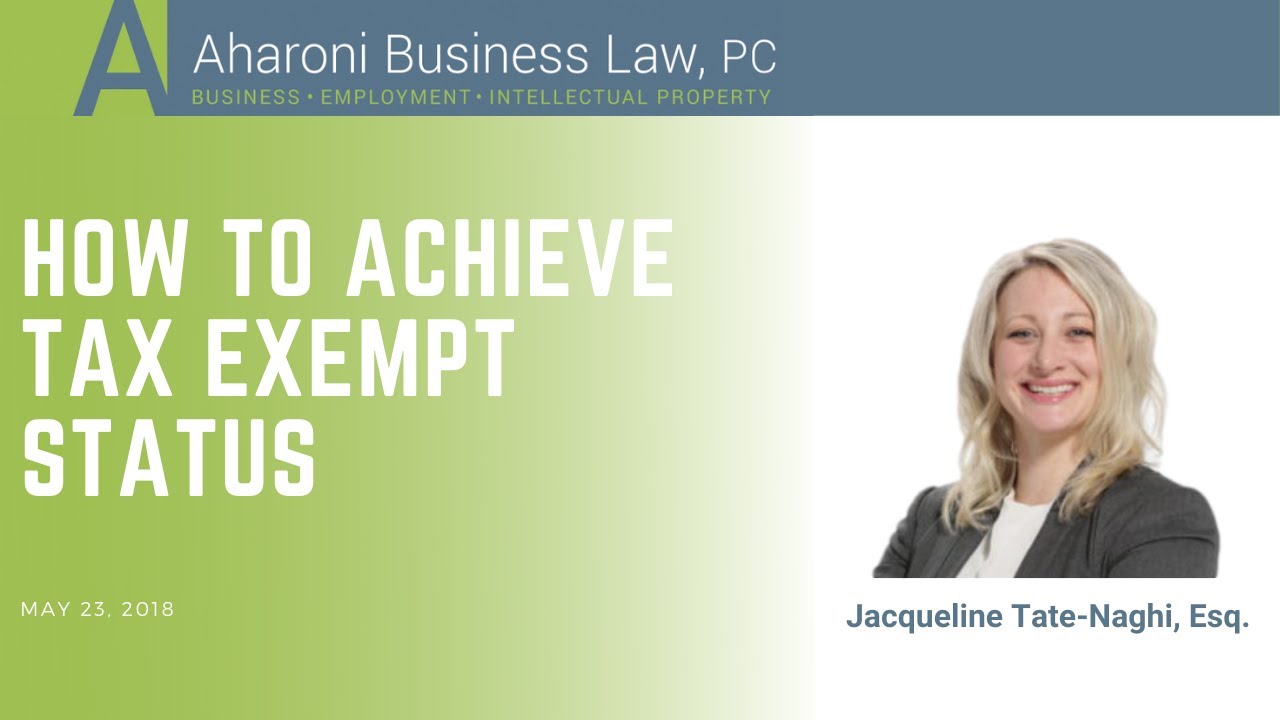 How to Achieve Tax Exempt Status - YouTube