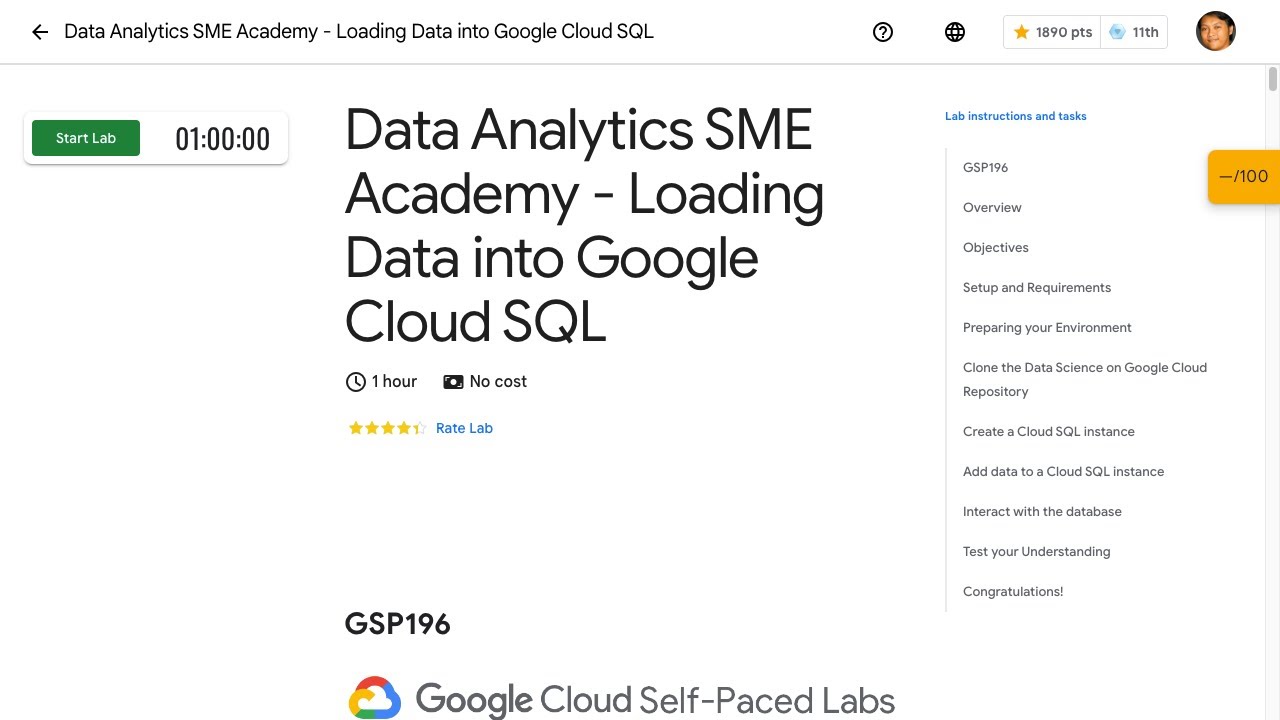 Data Analytics SME Academy Loading Data into Google Cloud SQL GSP196 - YouTube