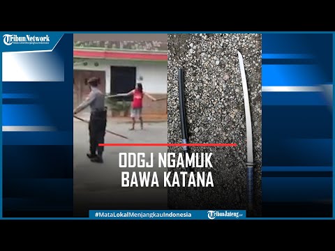 Viral Polisi Ramai-ramai Taklukkan ODGJ Ngamuk Bawa Katana