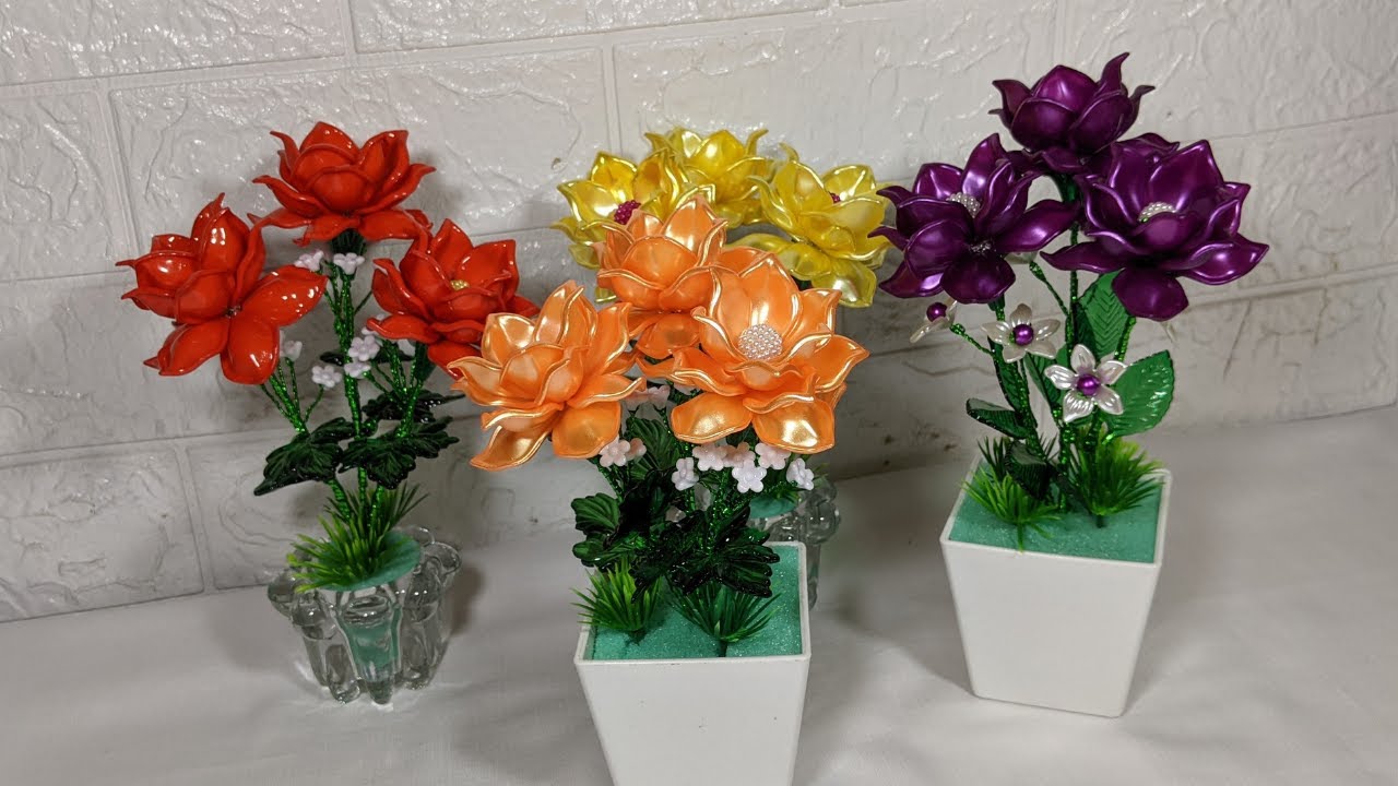 cara membuat bunga mawar mini dari akrilik - YouTube