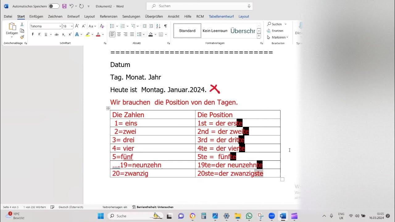 A1: Expressing date and time in German 2 - YouTube