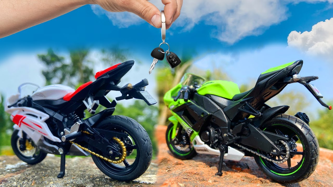 Unboxing of Kawasaki Ninja ZX-10R | Yamaha YZF-R6 | Scale 1:18 Model ...