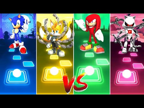 Sonic vs Nine Tails vs Knuckles vs Octopus Sonic Tiles Hop EDM Rush ...