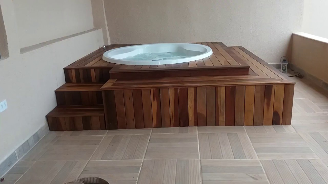 Ofuro redondo com deck jacuzzi (vendas e instalações) - YouTube