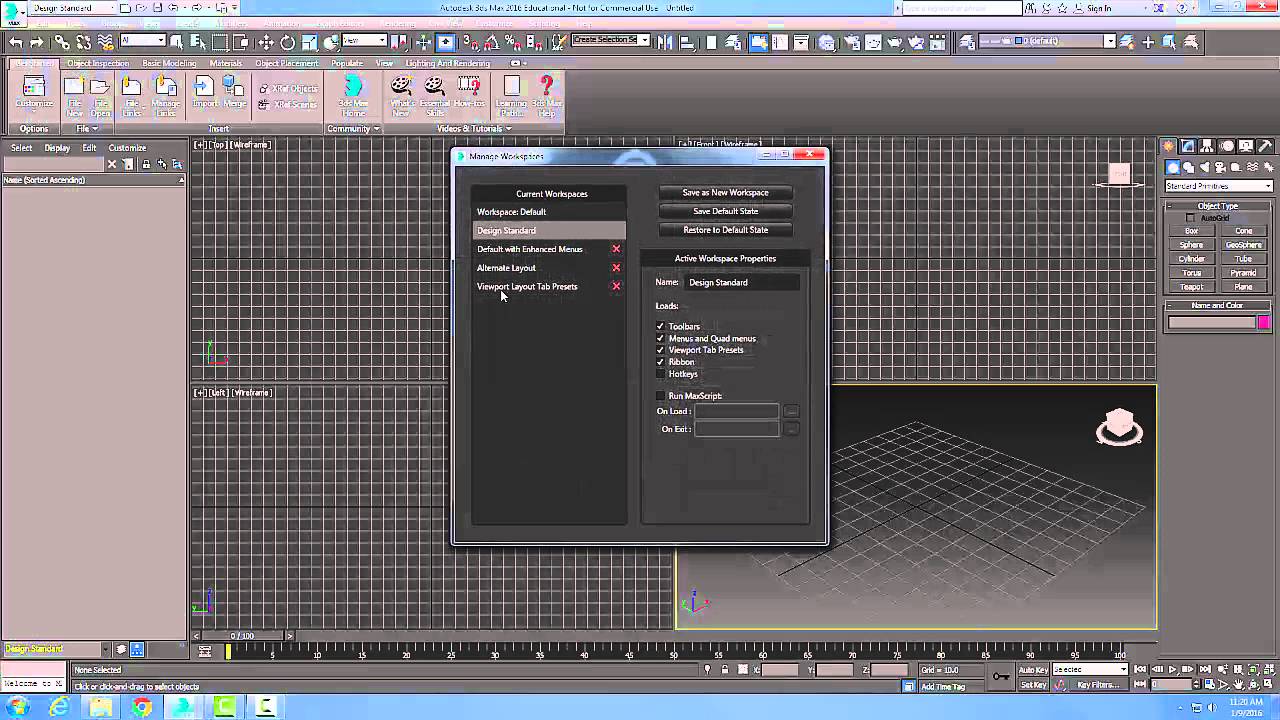 3ds Max 01-06 3ds Max Workspaces - YouTube
