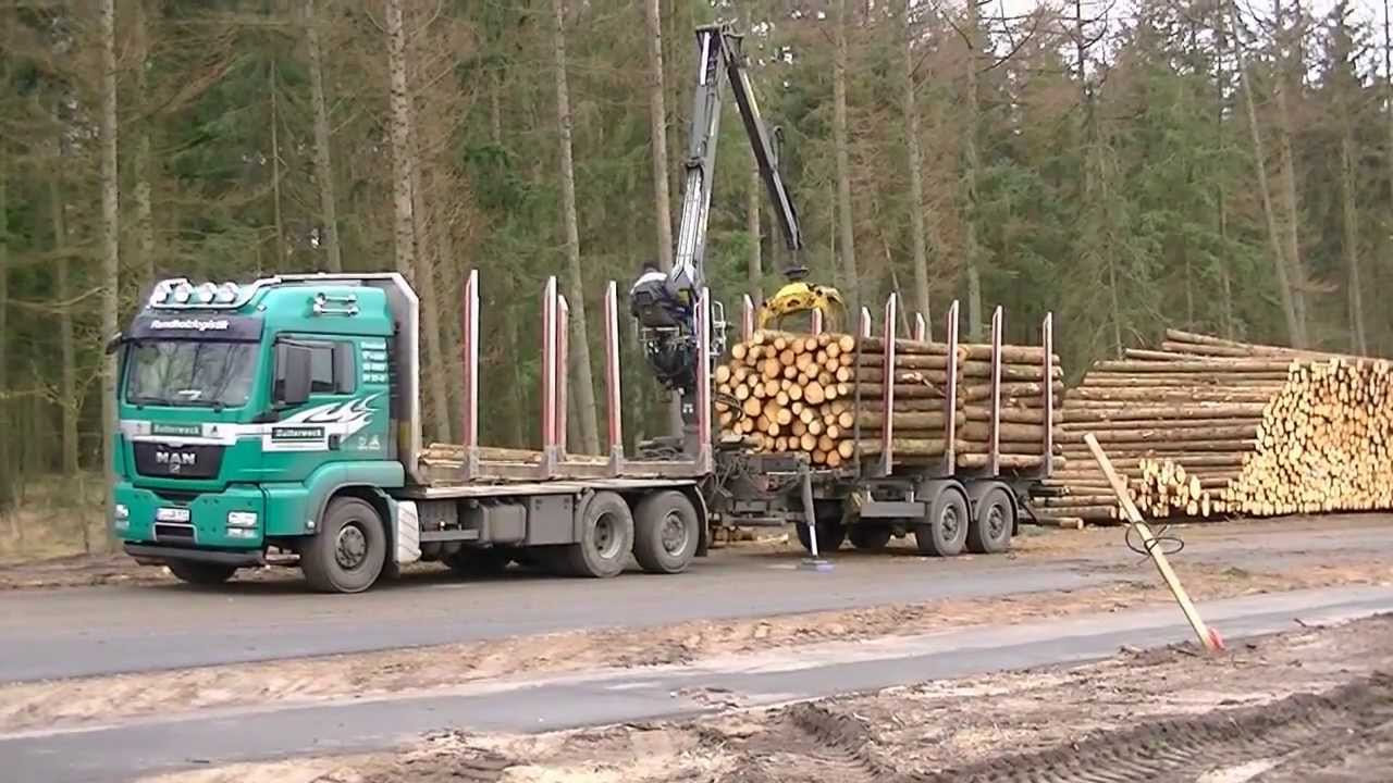Holzverladung in Dörpen / Logging wood in Dörpen (Germany) - YouTube