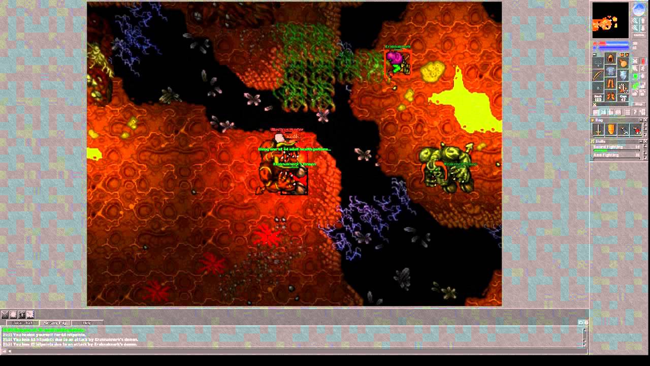 Tibia - Boss Fight - Kraknaknork's Demon (Hit the Kraknaknork using a ...