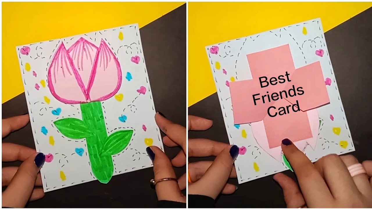 DIY Cute Best Friends Card 🎁 ️ Easy And Beautiful Greeting Card 😱😱 #diy ...