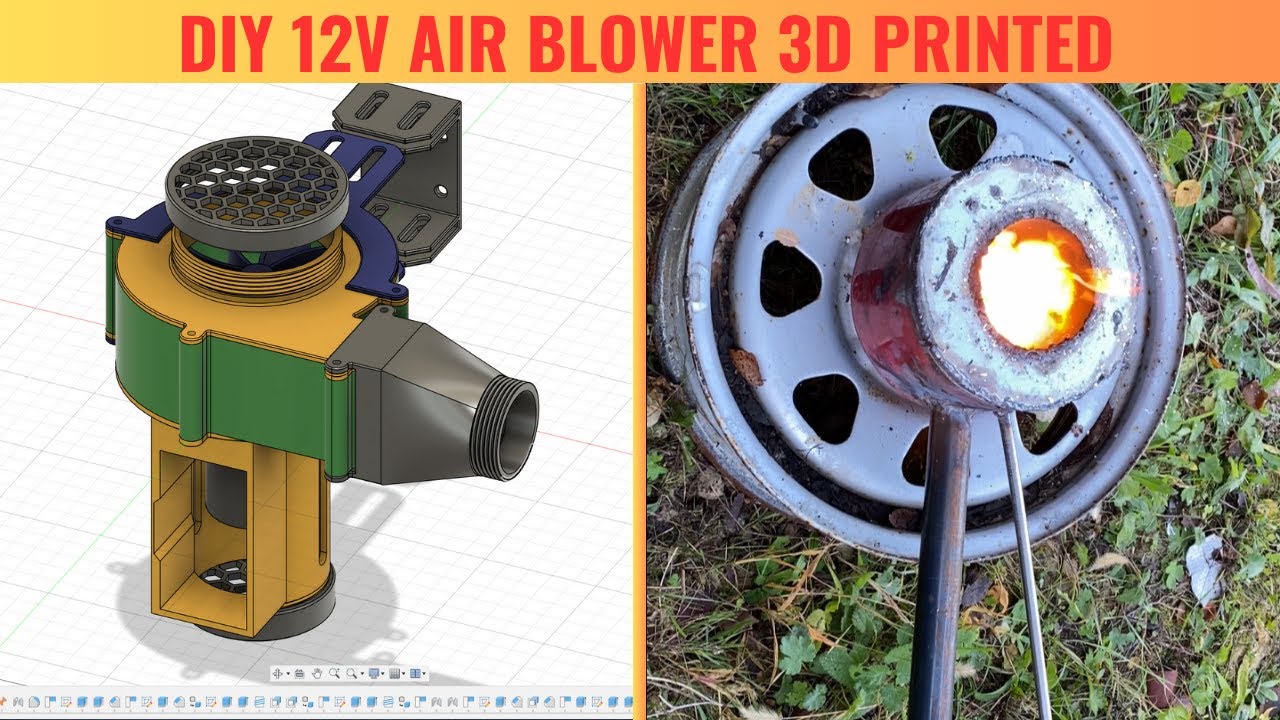 Diy powerful 12v air blower 3D printed - YouTube