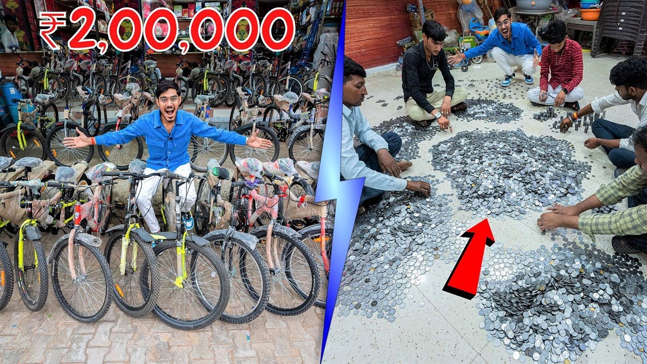 Buying All Bicycles Using Coins | 2,00,000 सिक्कों से खरीद ली साइकिल की ...
