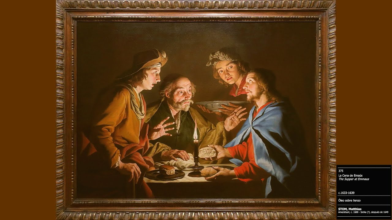 MATTHIAS STOM : "The Supper at Emmaus" (oil on canvas - 111,8 x 152,4 ...