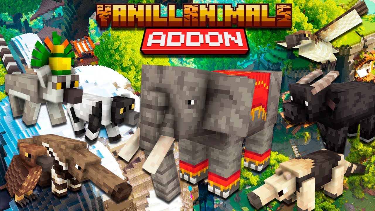 VANILLANIMALS: LÊMURES,ELEFANTE,ÁGUIA | MINECRAFT 1.20.80 | TUTORIAL MINECRAFT ADDON MCPE - YouTube