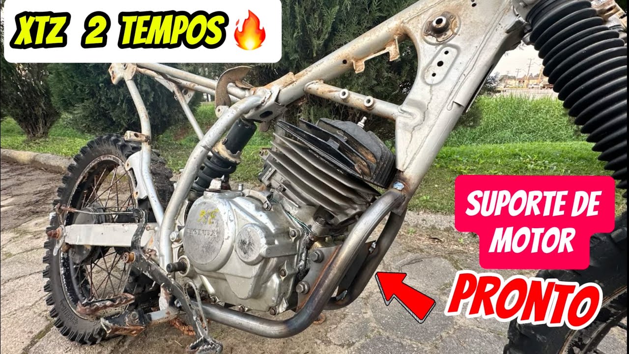 XTZ com MOTOR CG 180 🔥2 TEMPOS 🔥finalizamos Suporte do Motor - YouTube