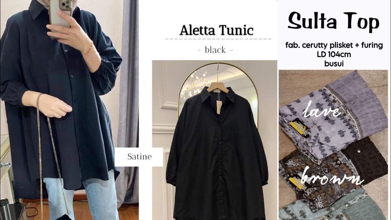 Baju long tunik dan tunik ukuran all size model polos dan modern - YouTube