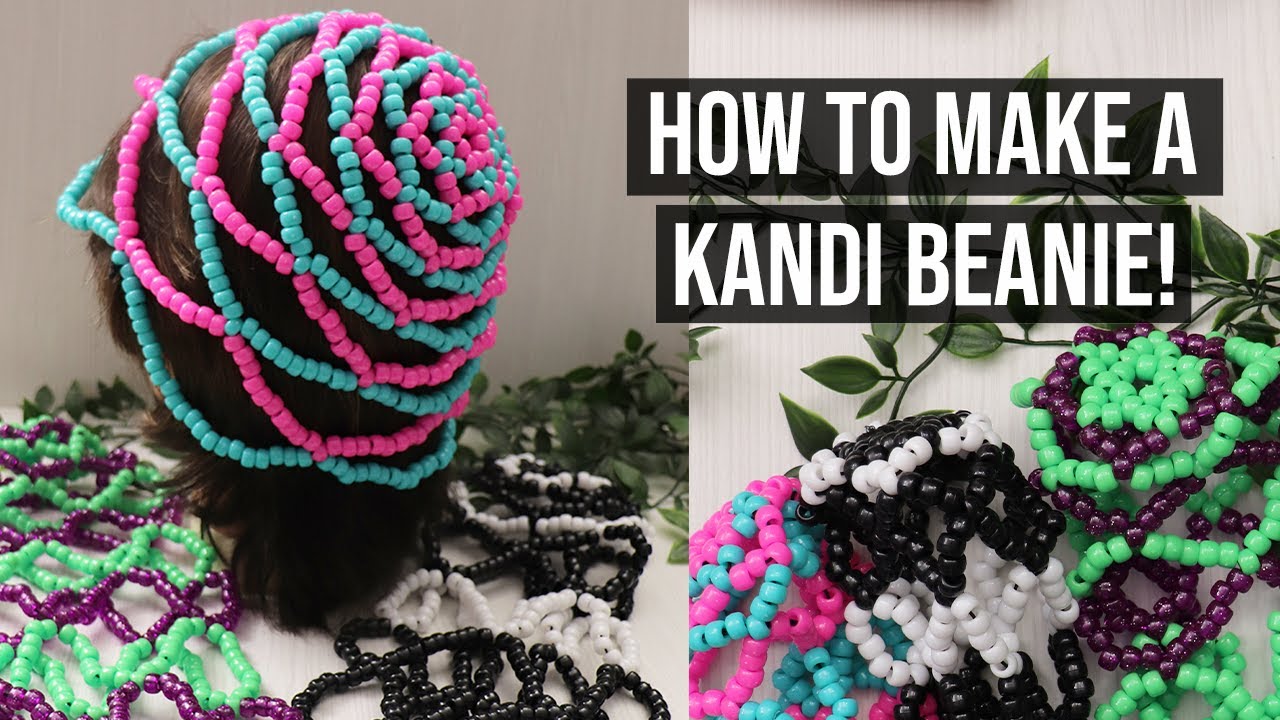 HOW TO MAKE A KANDI/BEADED BEANIE!/How to/Step by step tutorial! - YouTube
