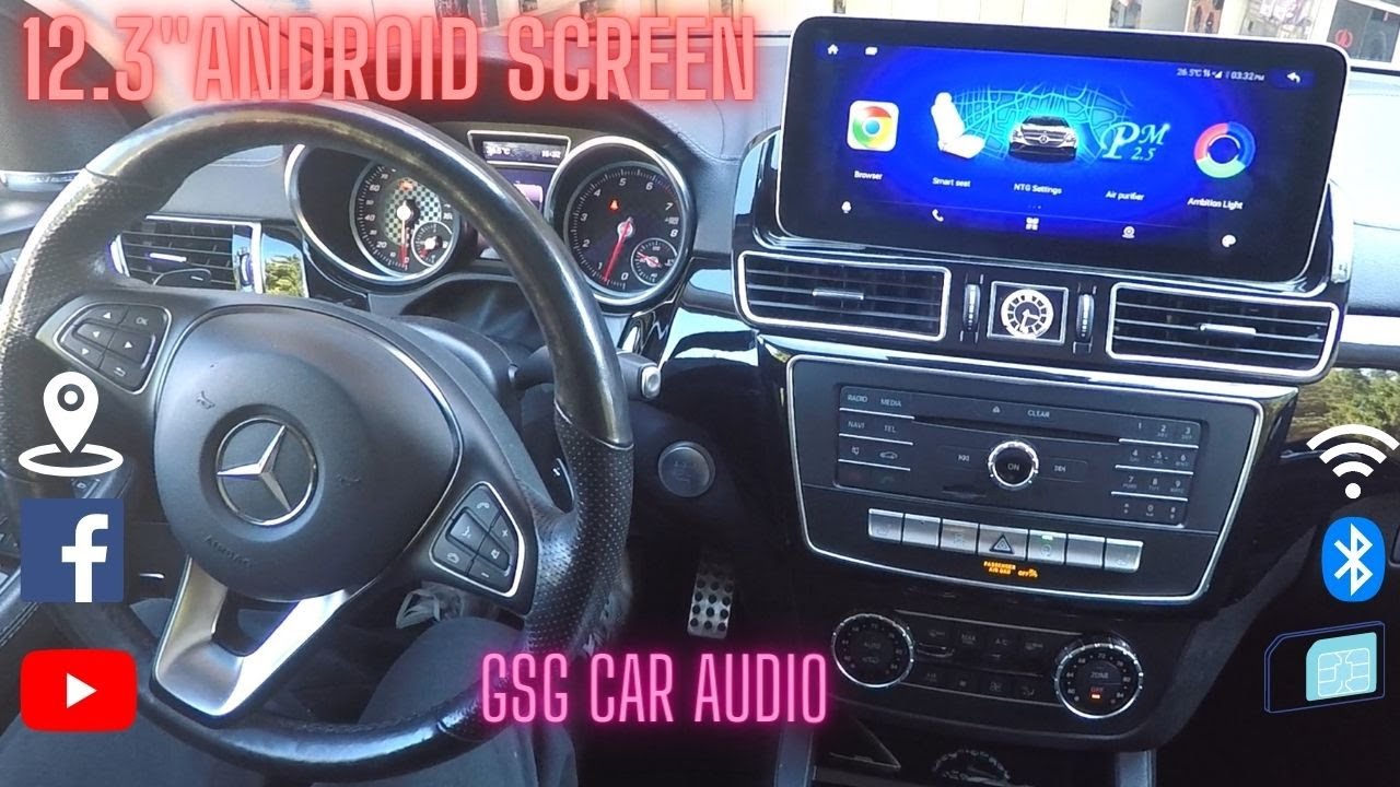 Mercedes GLE 12.3" Android screen installed - YouTube
