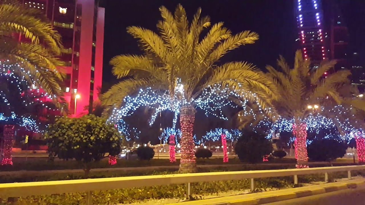 National day special lightings in bahrain streets 2019 - YouTube