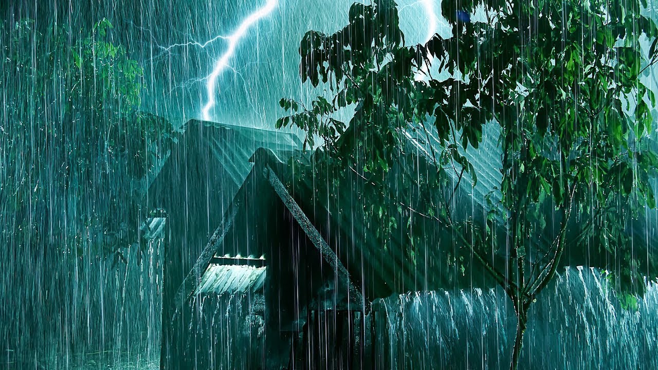 Intense Thunderstorm and Rain for Better Sleep | Heavy Rain & Rumbling ...
