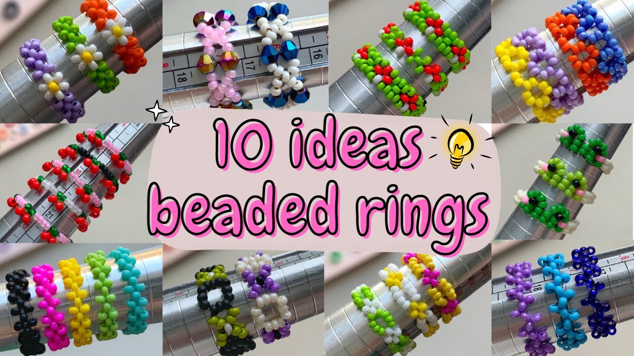 10 BEADED RING TUTORIALS 🔥 - YouTube