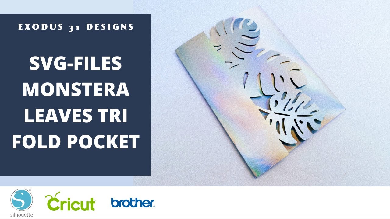 Wedding Invitations Tri Fold Pocket Card Monstera Leaves tropical ...