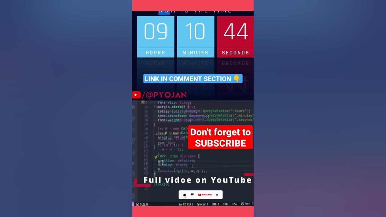 Awesome Digital Clock In Html Css And Javascript Css Javascript Digitalclock Html5 Youtube