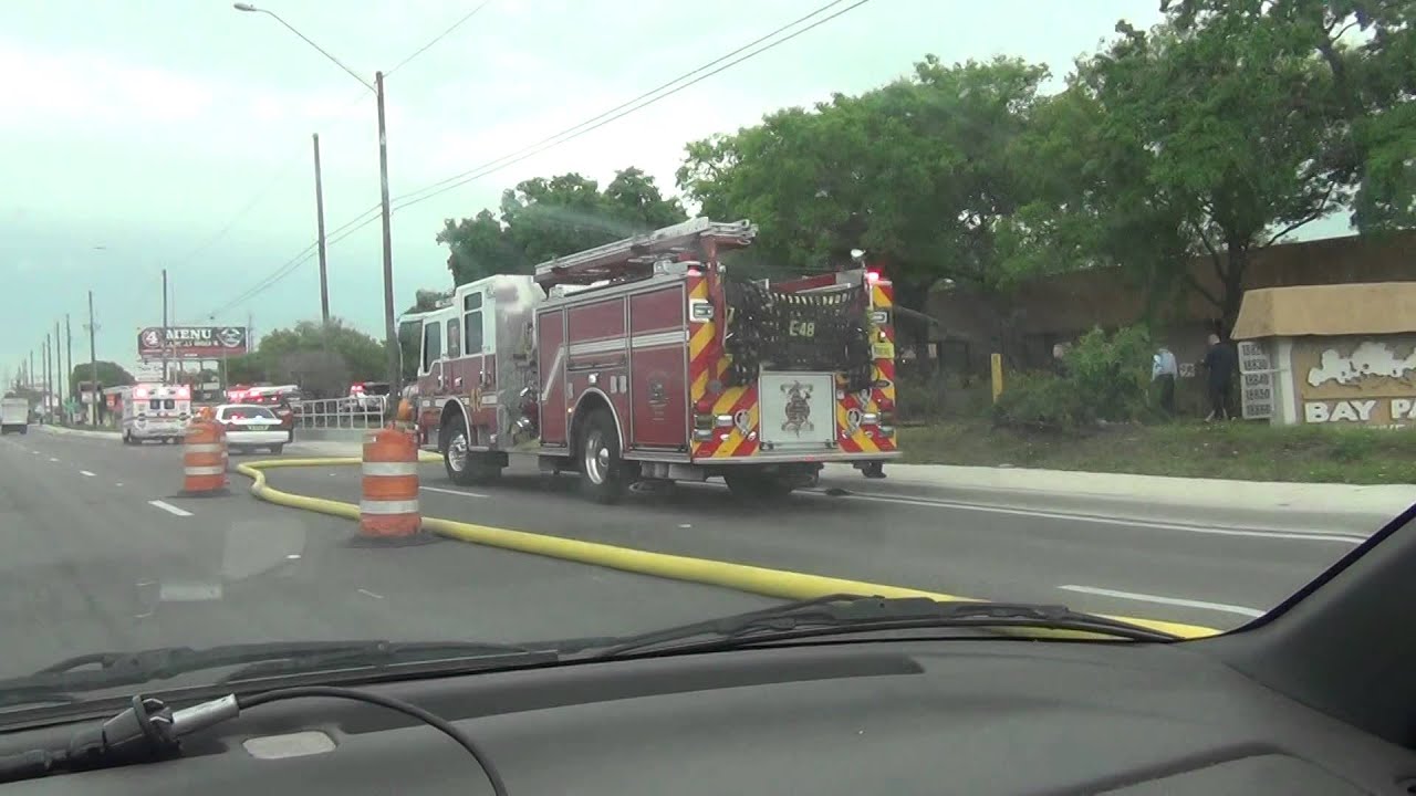 Lots Of Fire Trucks At Structure Fire - YouTube