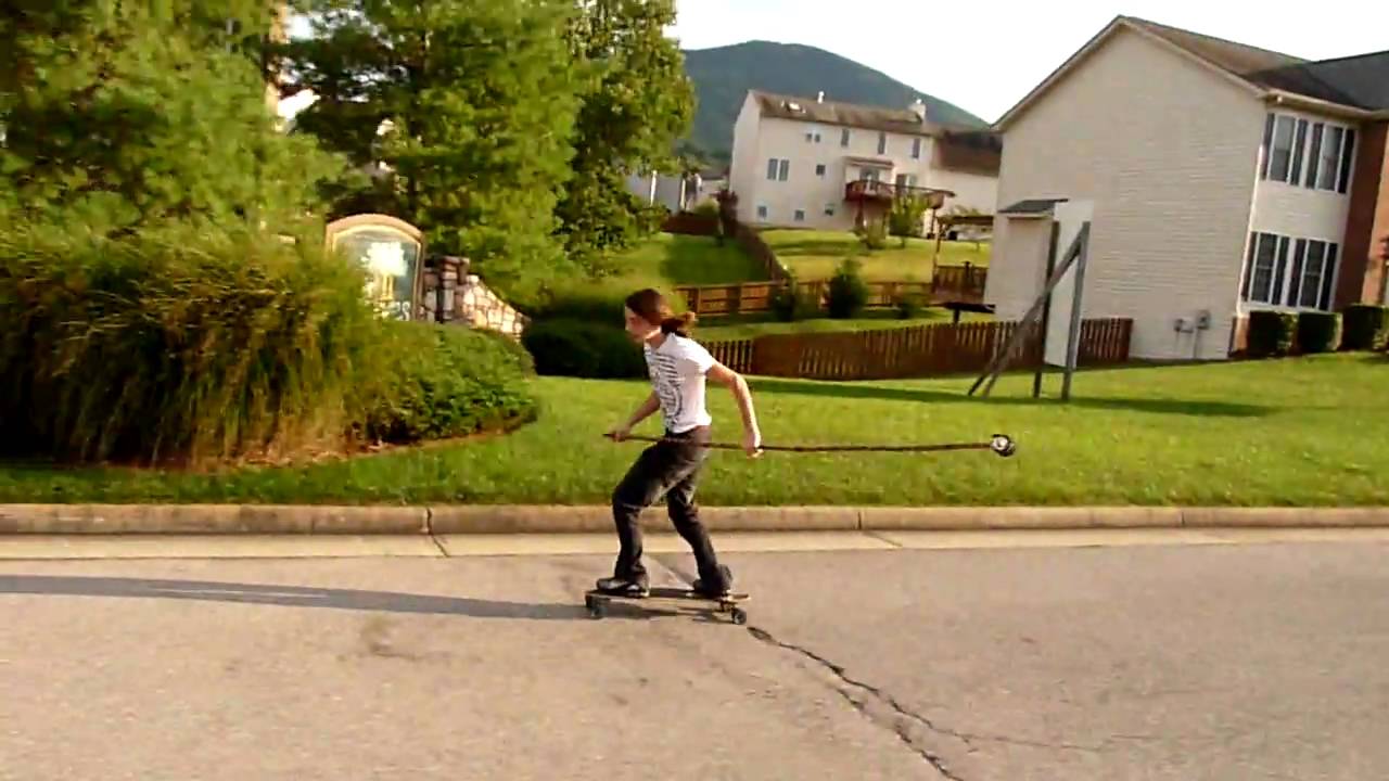 Using my Longboard Land Paddle. - YouTube
