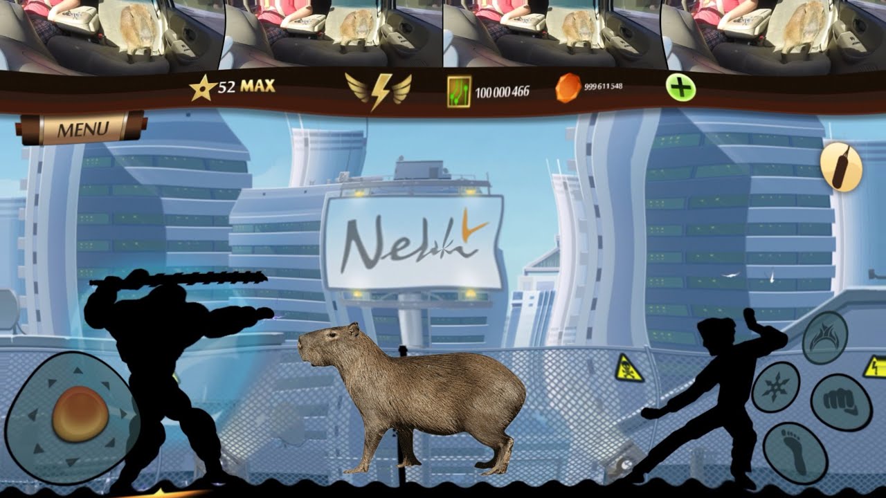 Shadow Fight 2┃Super Electric Sword vs Bosses (With Capybaras In The ...