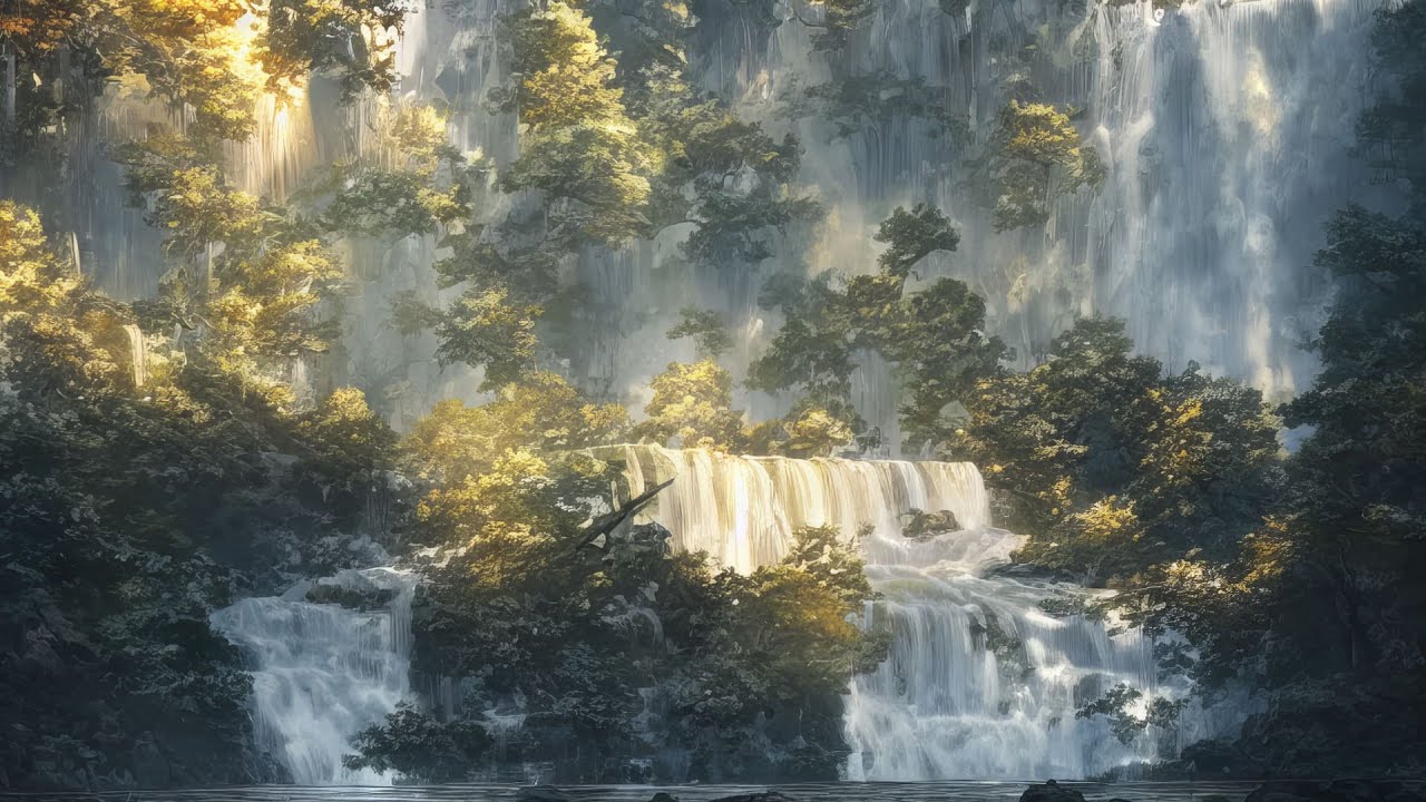 【ASMR/Ambience】Waterfall Flowing - 6 hours: Relaxing sounds - YouTube