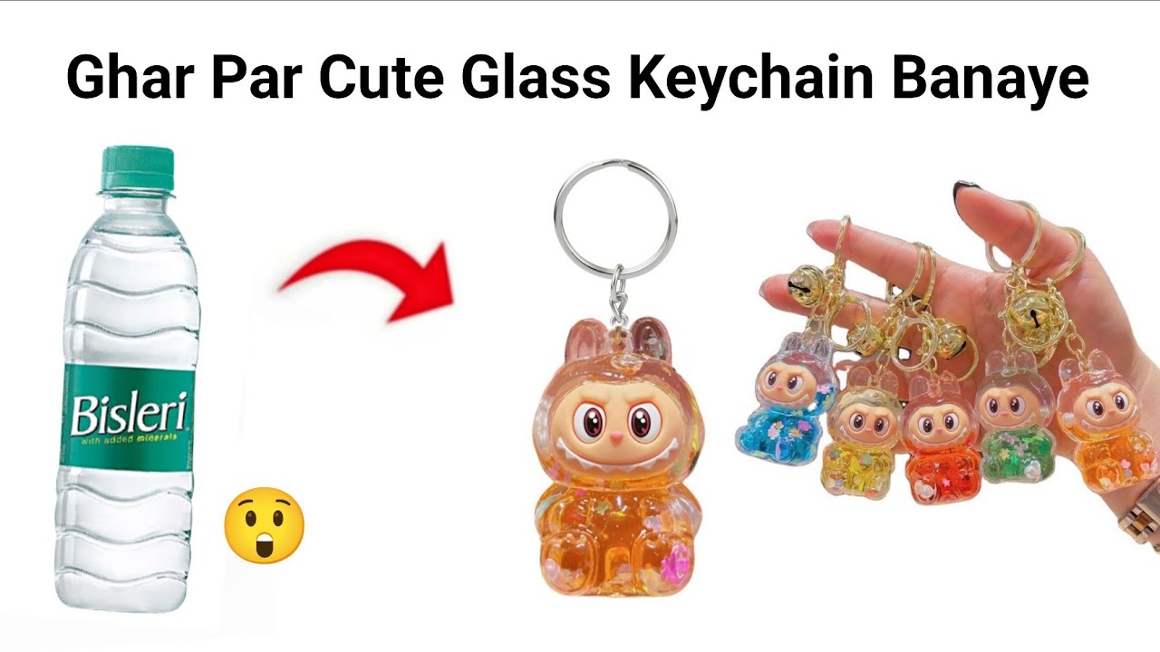 How to make Keychain from waste materials /Homemade glass keychain/DIY ...