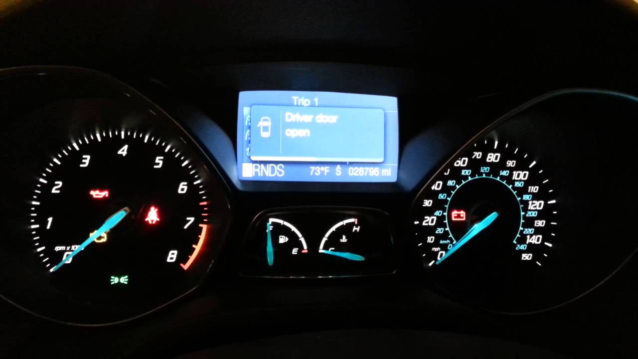 2012 Ford Focus SEL Sedan - Driver's Gauges At Night - YouTube