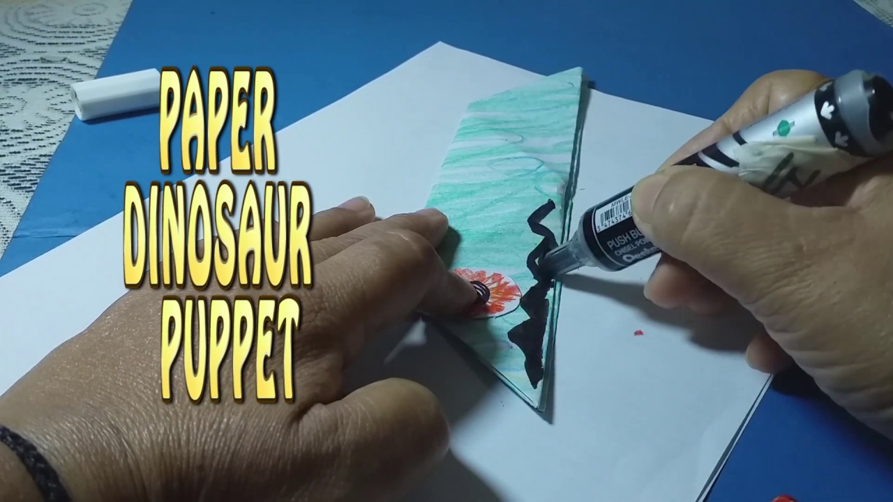 DINOSAUR PAPER PUPPET / EASY CRAFT FOR KIDS - YouTube