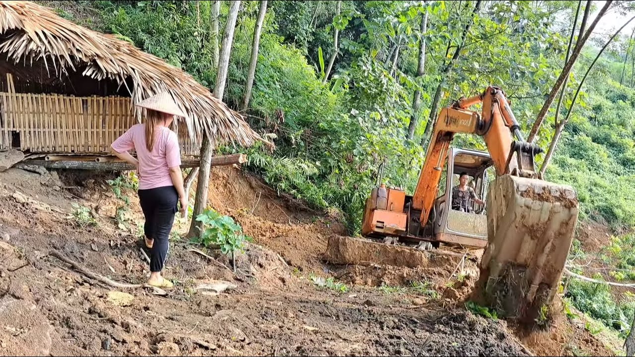 Excavator paved the way up the mountain, Dig Pond - Free Farm Building ...